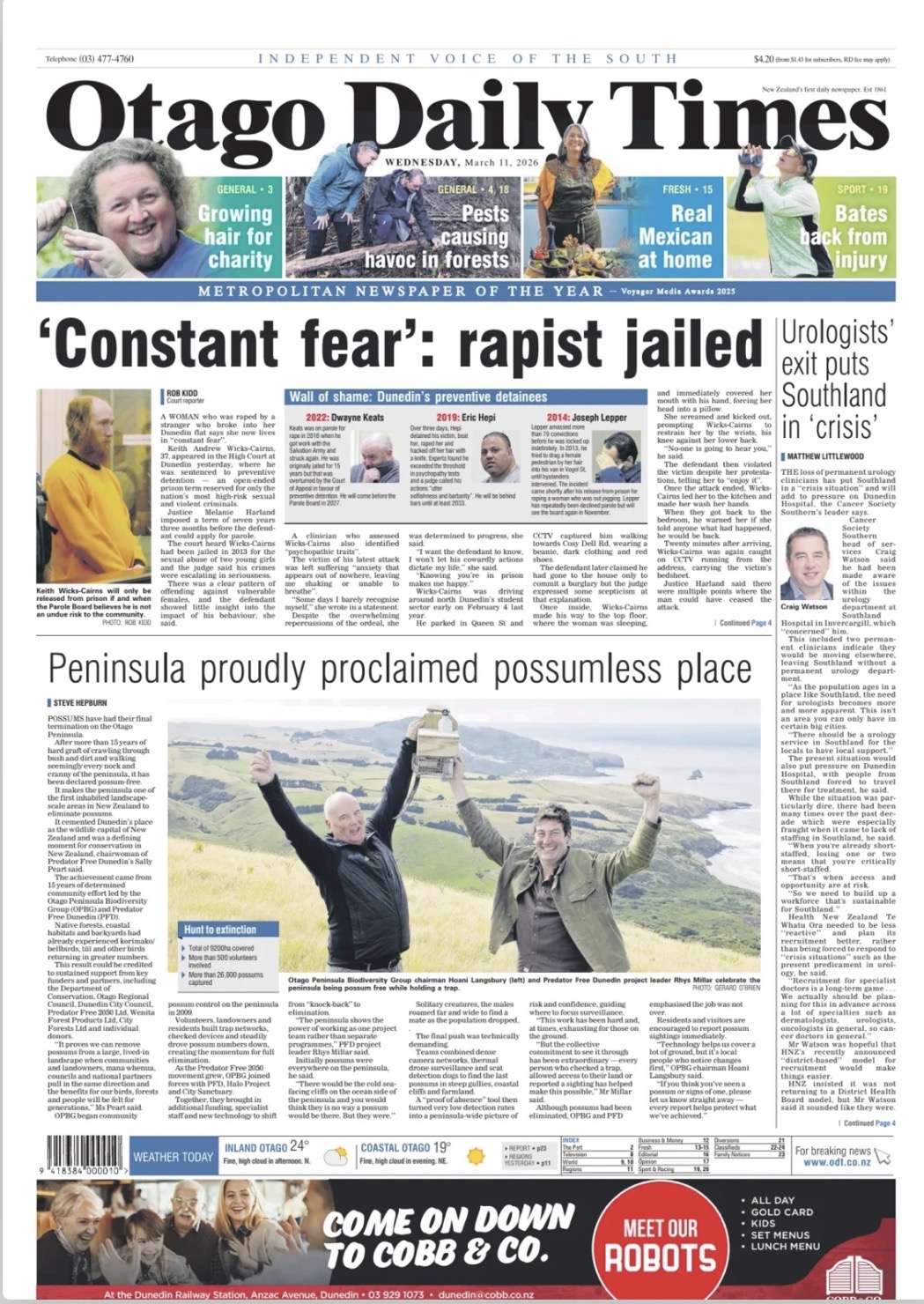 Tomorrow's Newspapers | Sentinel Current